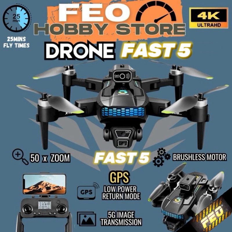 FEO Fast 5 GPS Drone 4K Professional HD Dual Camera 5G Wifi 360 ...