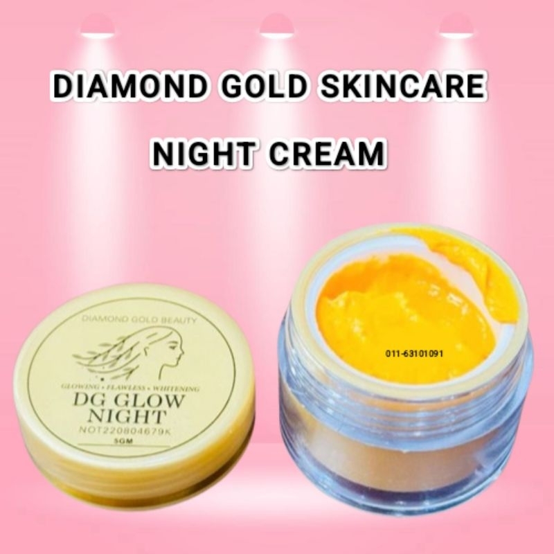 NIGHT CREAM (KUNYIT) DG GLOW DIAMOND GOLD SKINCARE ORIGINAL | Shopee ...