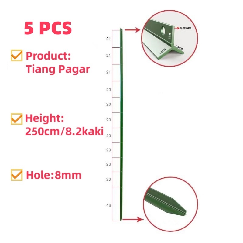 5 pcs/10 pcs Pagar Cyclone Column Iron Column Tiang pagar besi Fence ...
