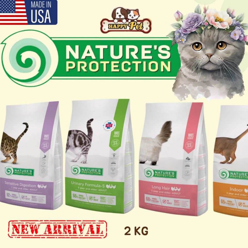 READY STOCK NATURE'S PROTECTION SUPER PREMIUM CAT FOOD 2KG | Shopee ...