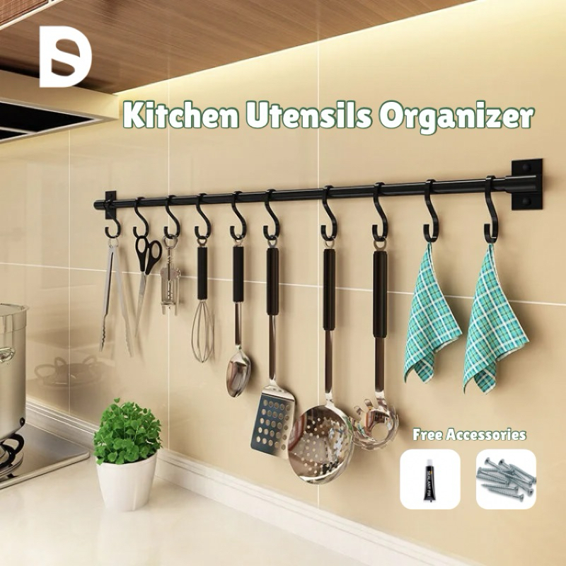 🇲🇾BY DESIGN Punch-free Aluminum Kitchen Wall Mounted Multifunctional ...