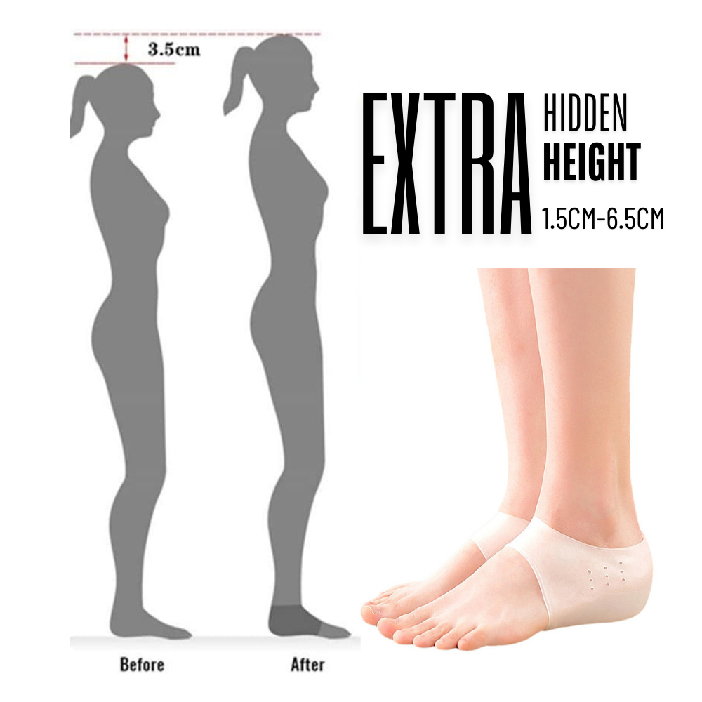 Male Female Unisex Extra Hidden Height Gel Silicone Socks Invisible ...