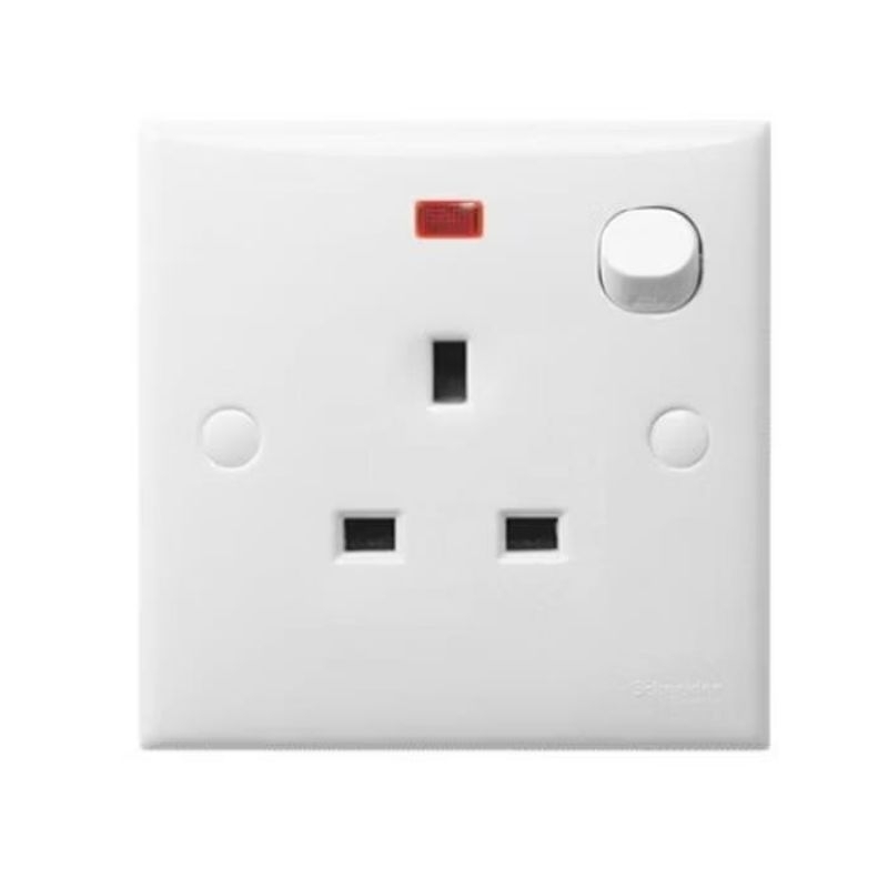 Schneider Electric S-Classic E15NR 1Gang 13A Switch Socket(Neon ...