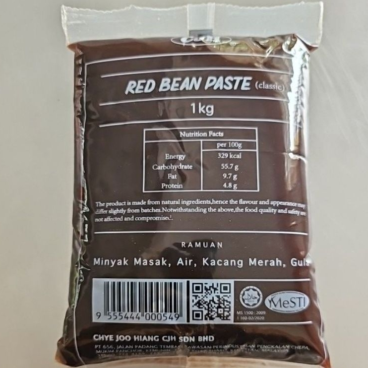 Halal Red Bean Paste 1kg brand CJH / Kacang Merah Pes 1kg Halal jenama ...