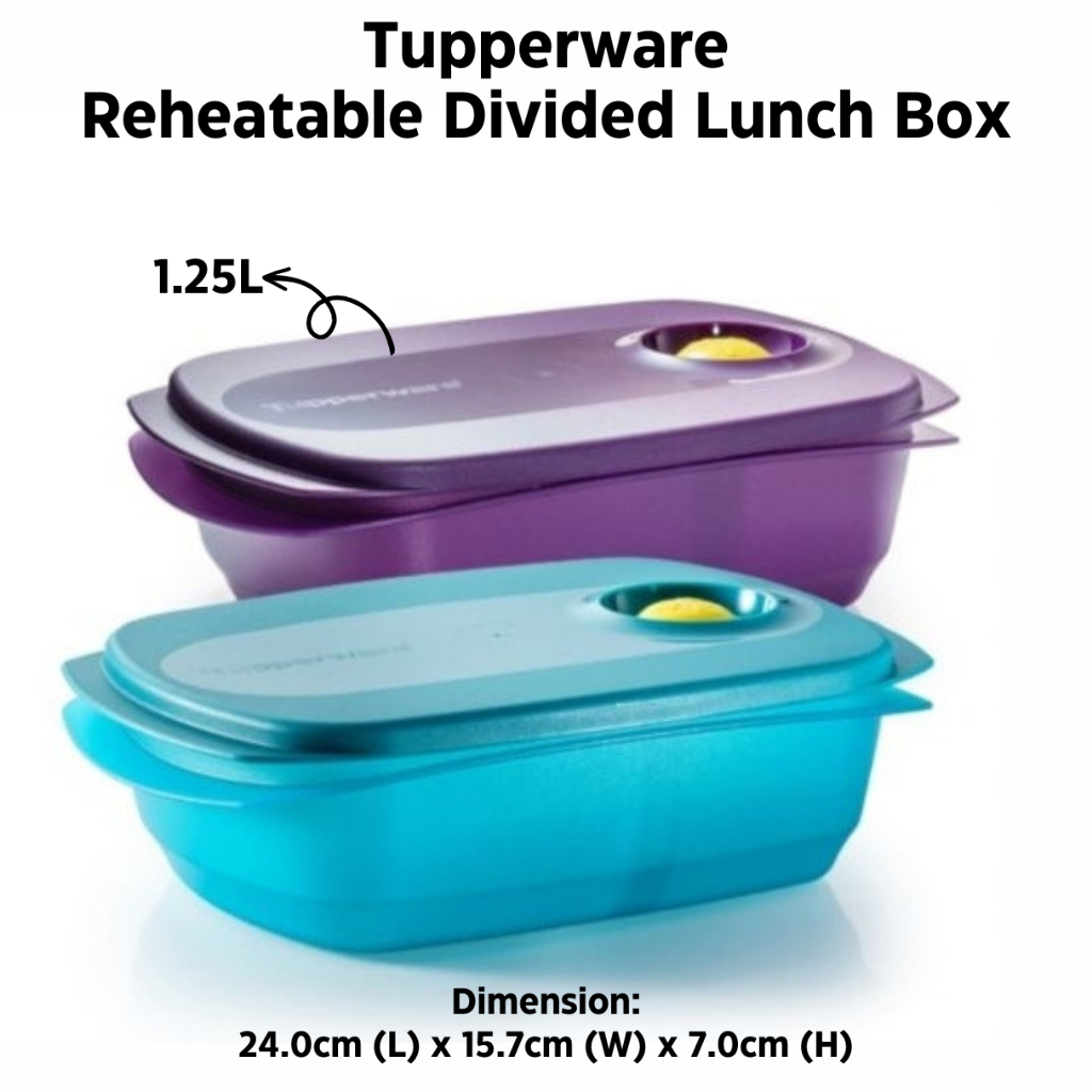Tupperware Reheatable Divided Lunch Box 1.25 Liter (1 pc) | Shopee Malaysia
