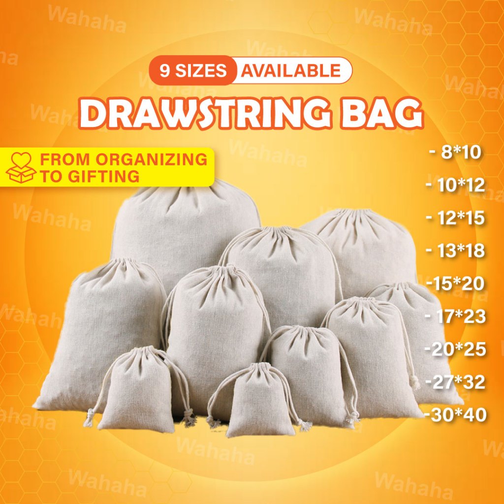 Wahaha Pouch Bag Canvas Drawstring Bag Goodies Bag Gift Bag Doorgift ...