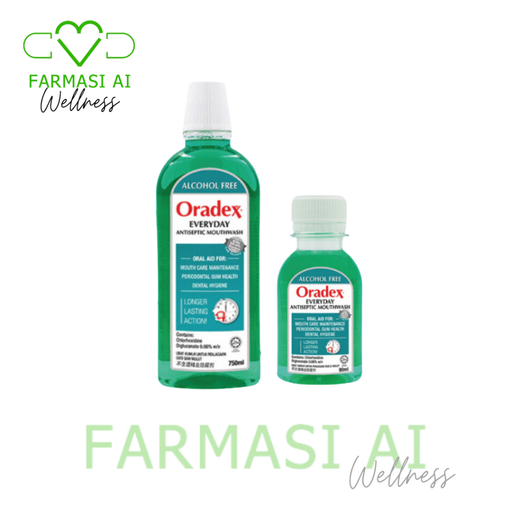 Oradex Everyday Antiseptic Mouthwash 90ml/750ml (Exp date in the ...