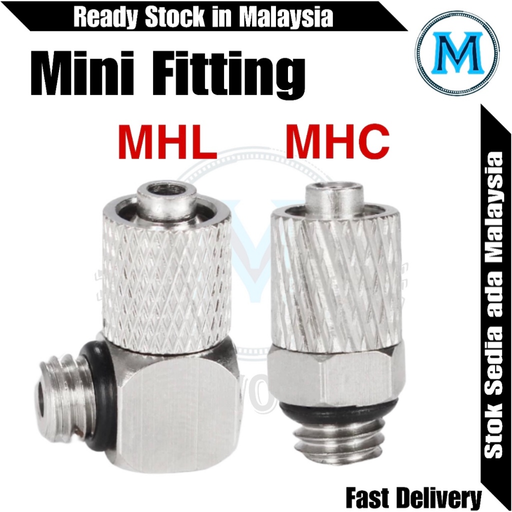 [ MH ] Mini Male Thread M3 M4 M5 M6 Air Tube 4mm 6mm OD Mini Pneumatic ...