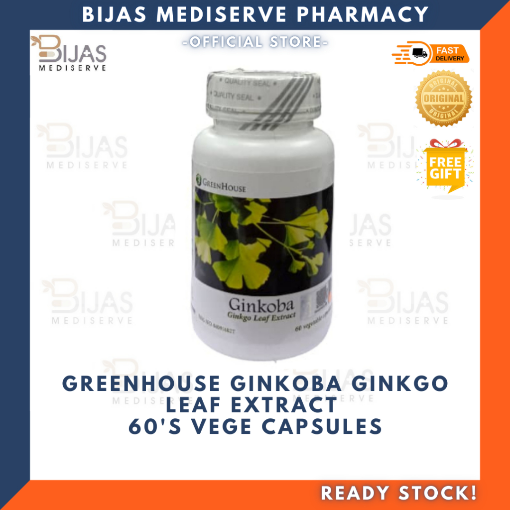 GREENHOUSE GINKOBA GINKGO LEAF EXTRACT 60'S VEGE CAPSULES (EXP:07/2025 ...