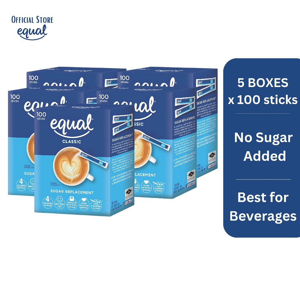 [Bundle of 5] EQUAL CLASSIC 100 sticks, Low Calorie Sweetener Sticks ...