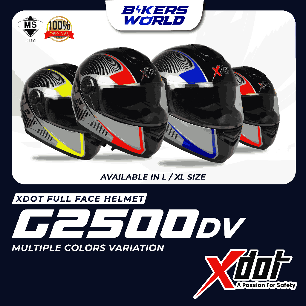 HELMET XDOT G2500DV GP-TECH HELMET MOTOR HELMET FULL FACE HELMET ...