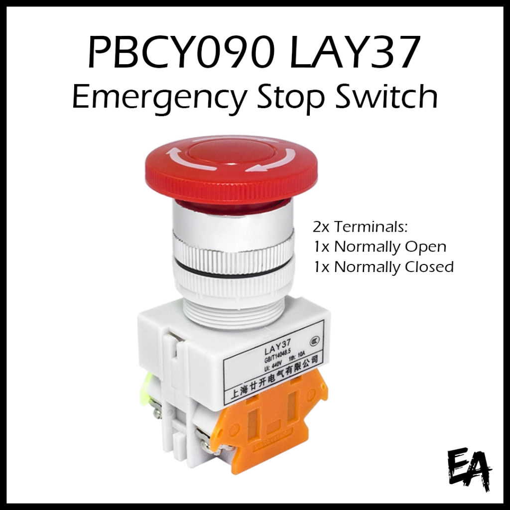 Emergency Stop Push Button Switch PBCY090 LAY37 | Shopee Malaysia