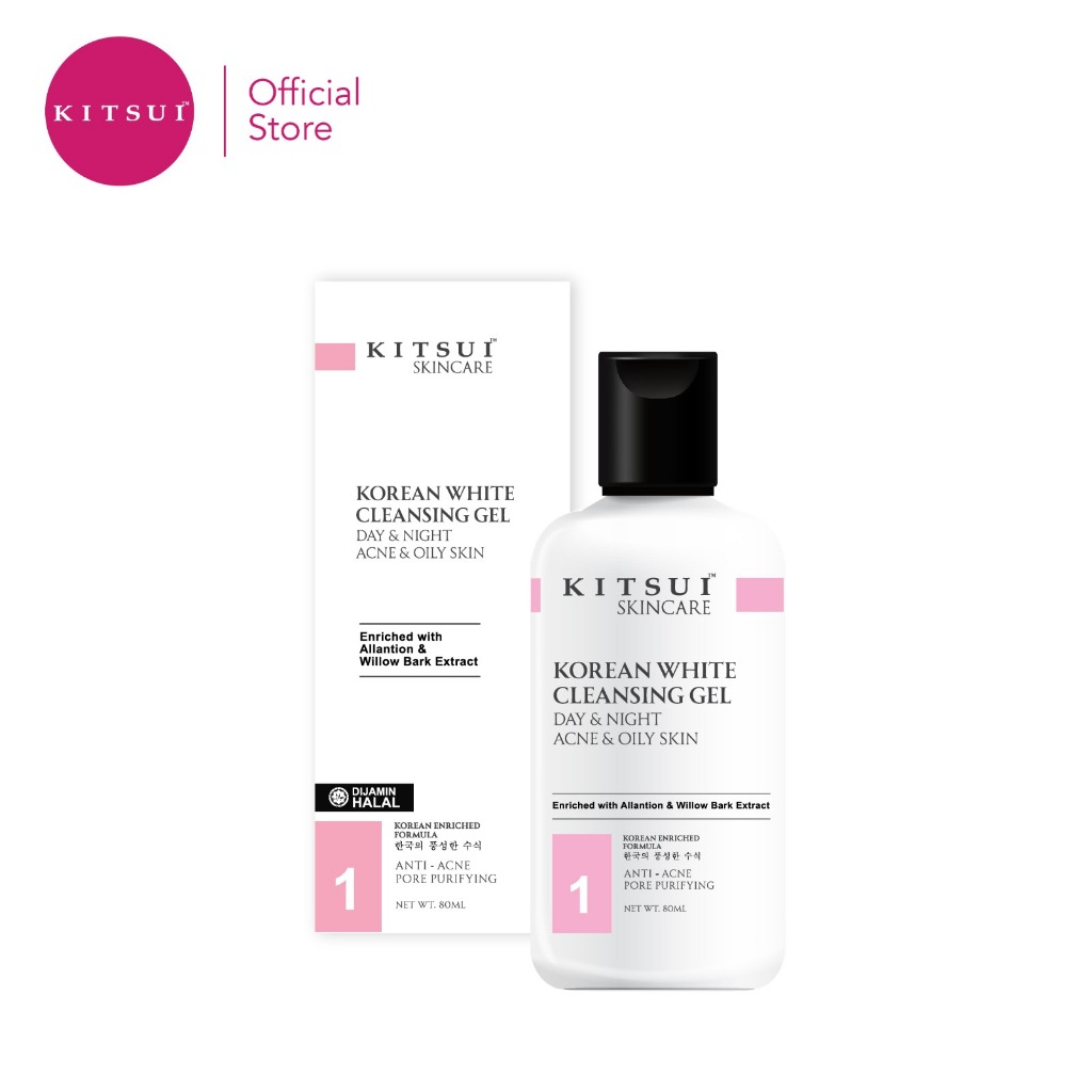 KITSUI Korean White Cleansing Gel Acne & Oily Skin 80ml | Cleanser ...