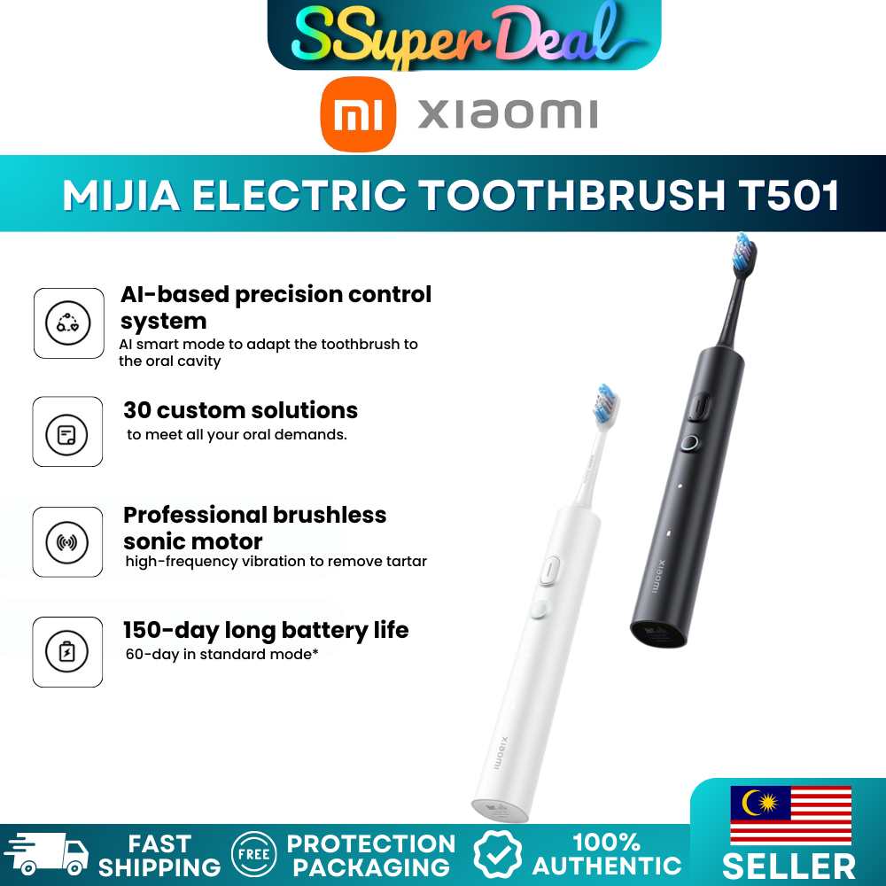 Xiaomi Smart Sonic Electric Toothbrush T501 | Ultrasonic Cleaning Teeth Toothbrush | Shopee Malaysia