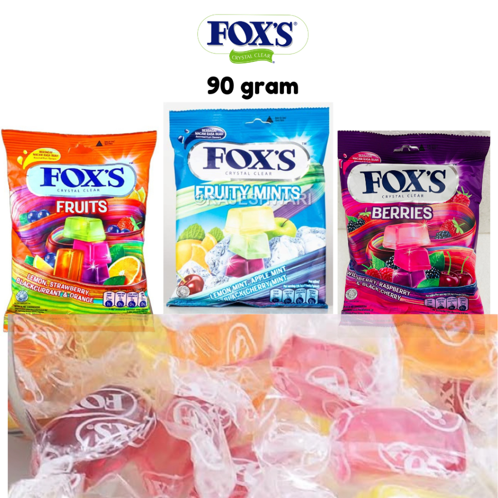FOX's Crystal Clear 90 g - Fruits | Fruity Mints | Berries | Shopee ...