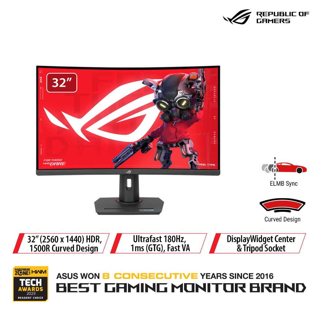 ASUS ROG Strix XG32WCS USB Type-C Gaming Monitor – 32-inch (31.5 ...