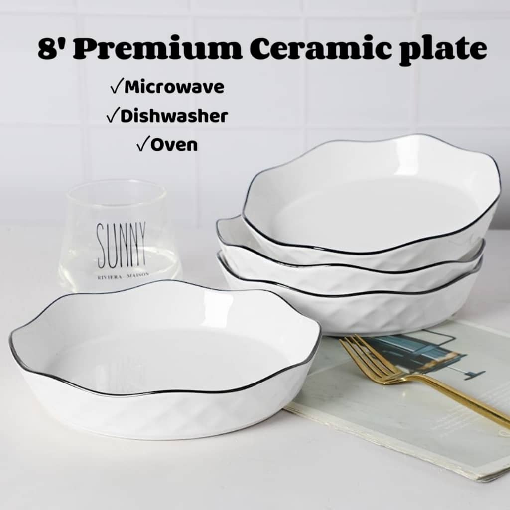 8' Diamond Plate Set/Set Pinggan/Pasta Plate/Spaghetti Plate/Ceramic ...