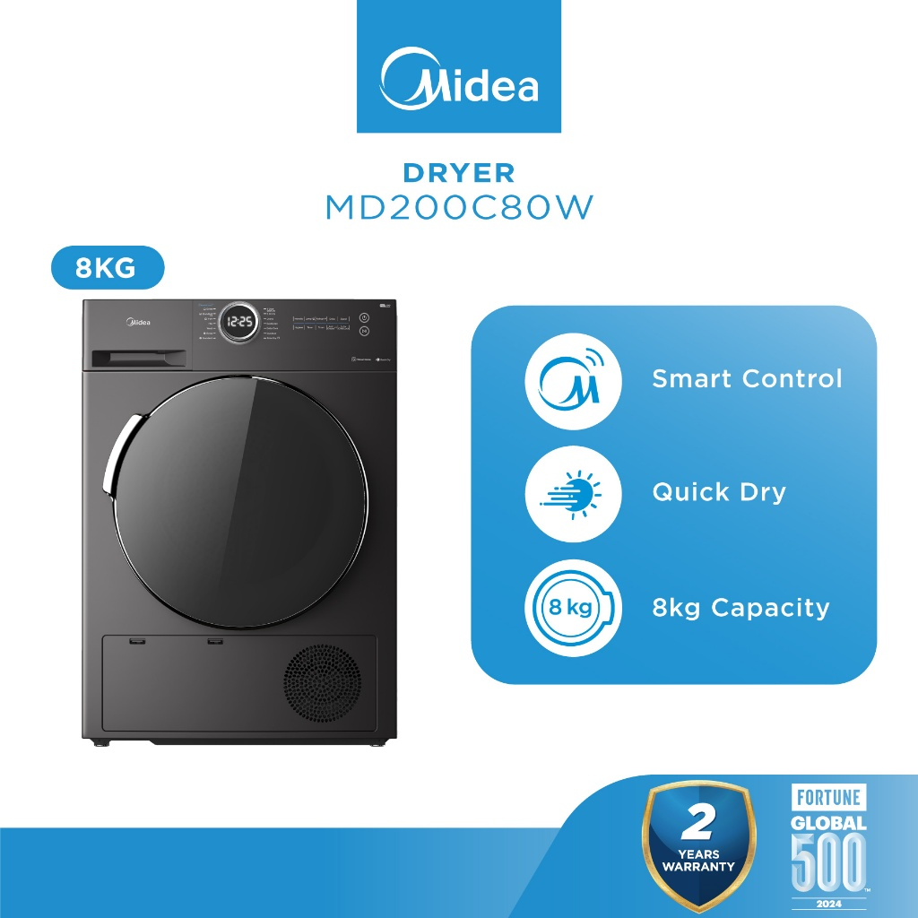 Midea MD200C80W 8KG Smart Control Condensing Dryer / Clothes Dryer ...