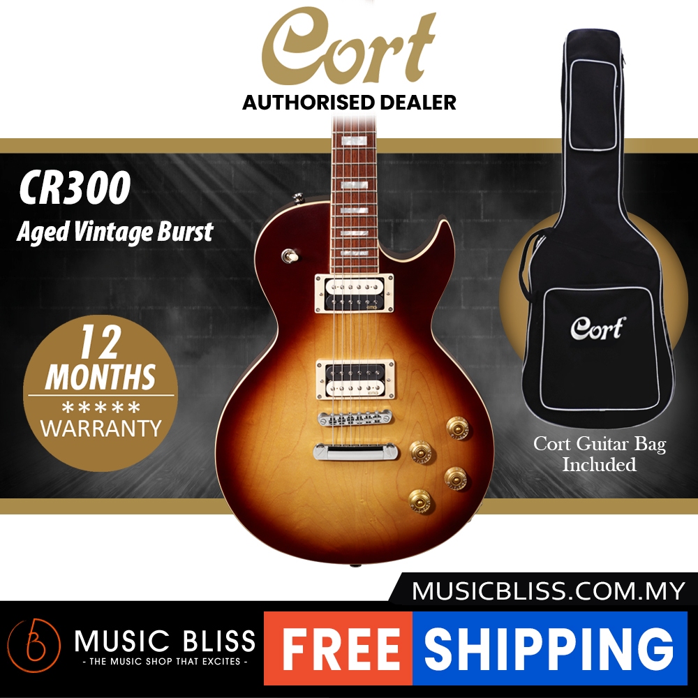 Cort CR300 Electric Guitar with Bag - Aged Vintage Burst (CR-300 CR 300) | Shopee Malaysia