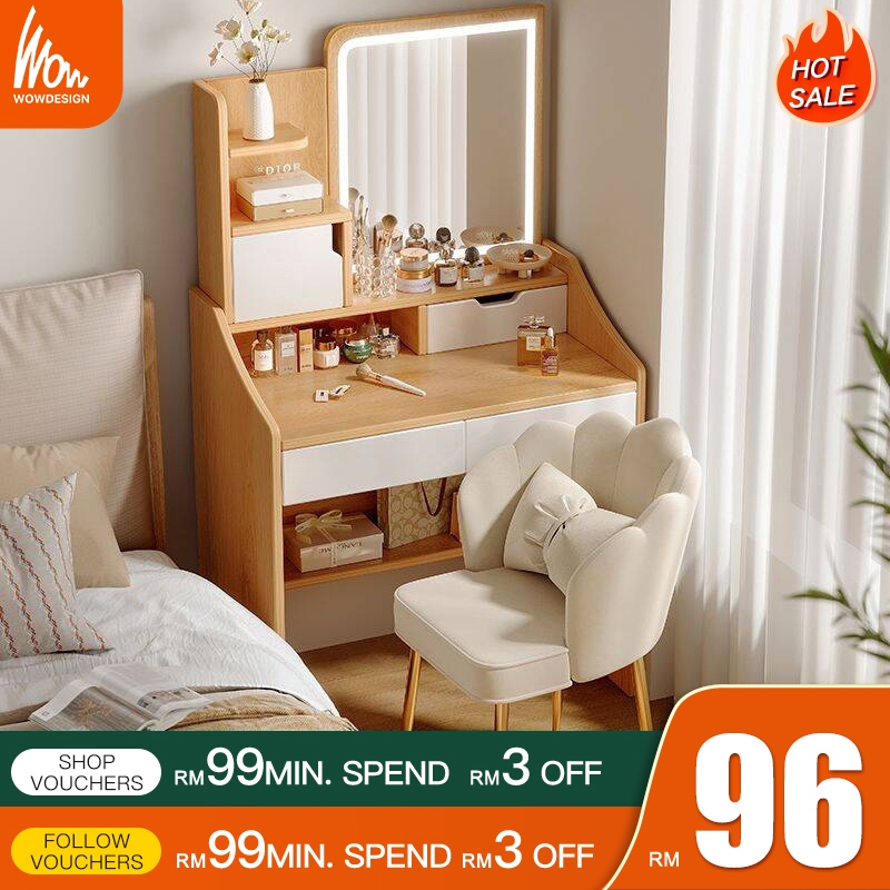 Meja Makeup Dressing Table With Mirror Meja Solek Murah Makeup Table ...