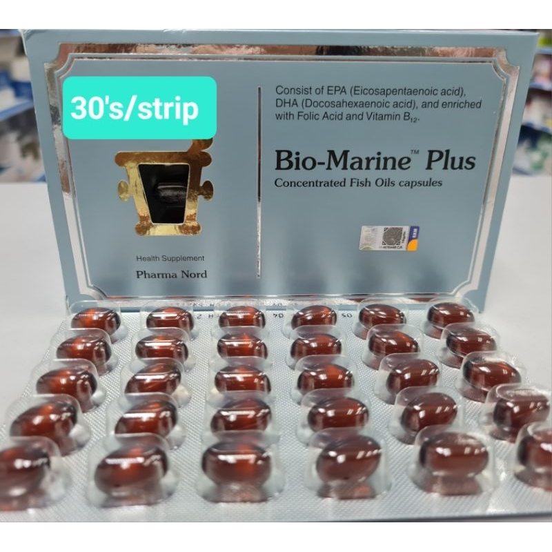 Omega 3 Pure Fish Oil + Folic Acid + Vitamin B12 DHA EPA 30's/strip ...