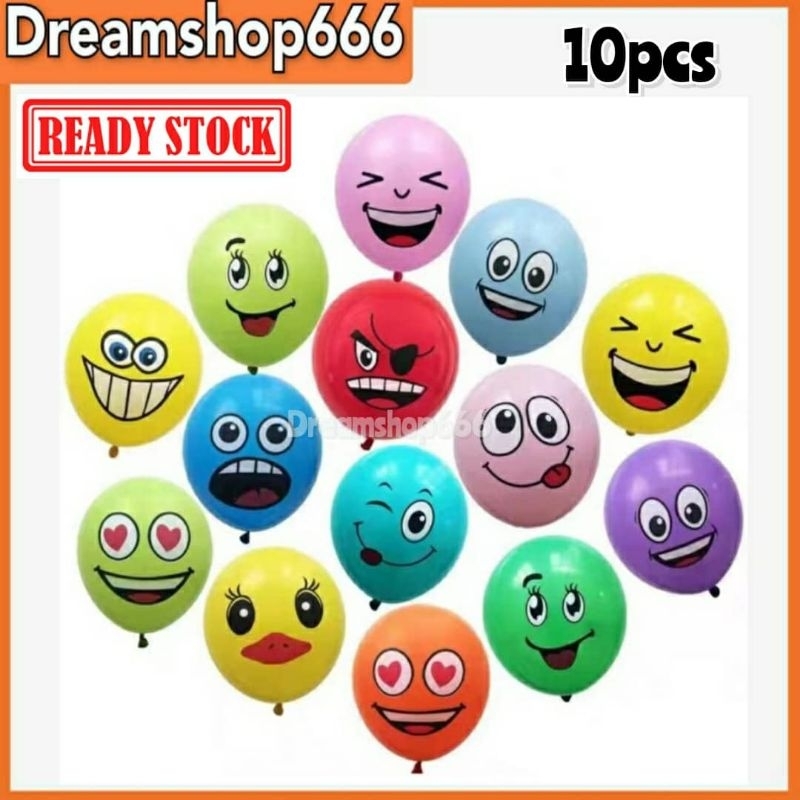 10pcs (12inch)Emoji Latex Balloon/Balloon emotion Smiley Ballon/Balloon ...