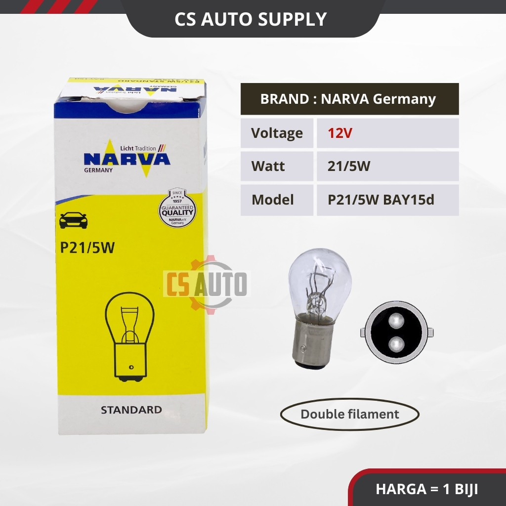 CS 1pc x NARVA 12V P21/5W Parking Brake Bulb 1016 Dual 17916 BAY15d 100 ...