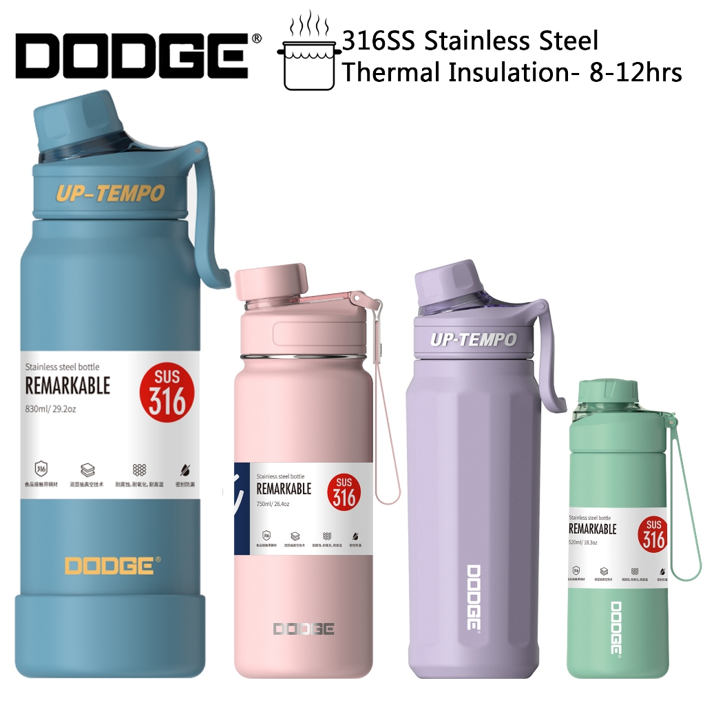 DODGE Direct Stainless Steel Vacuum Flask Thermos Water Bottle (520ml/670ml/750ml/830ml/1L ...