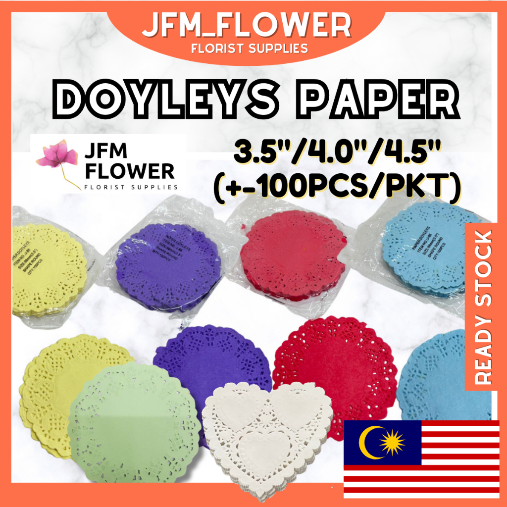(+-100PC/PKT) 3.5''-4.5'' Doyleys Paper Round Color Lace Doyley/Doiley ...