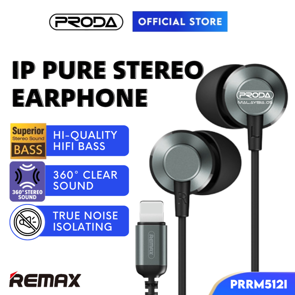 REMAX Super Bass Wired Earphone Full Stereo HD Compatible With IP Call ...