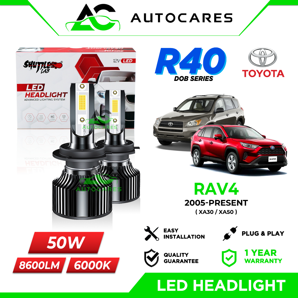 TOYOTA RAV4 LED Headlight Car R40 R70 55W SHUTTLE LAB LED Lampu Depan ...