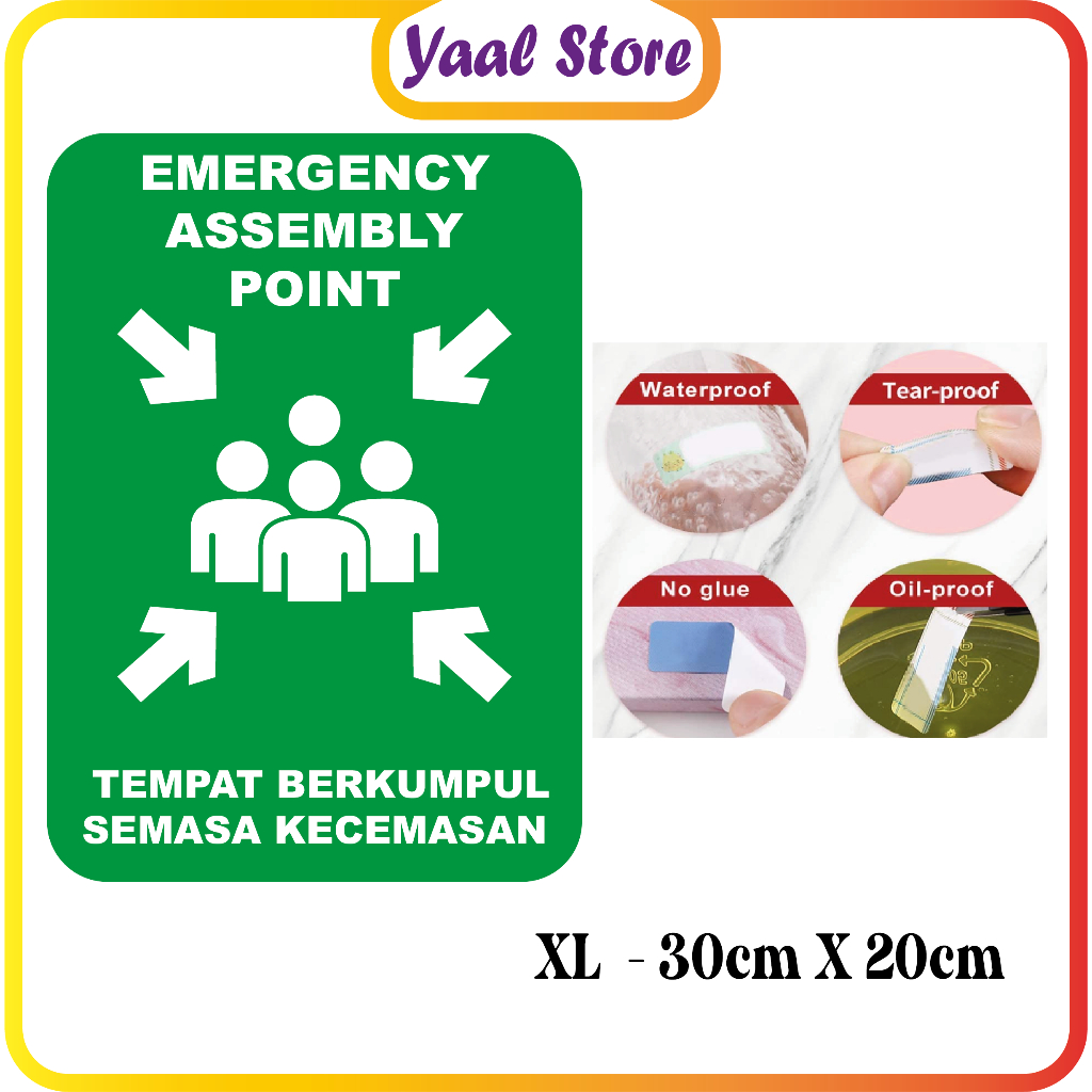 Assembly Point Sign Sticker /PVC Sticker Wall,Window(WATERPROOF ...
