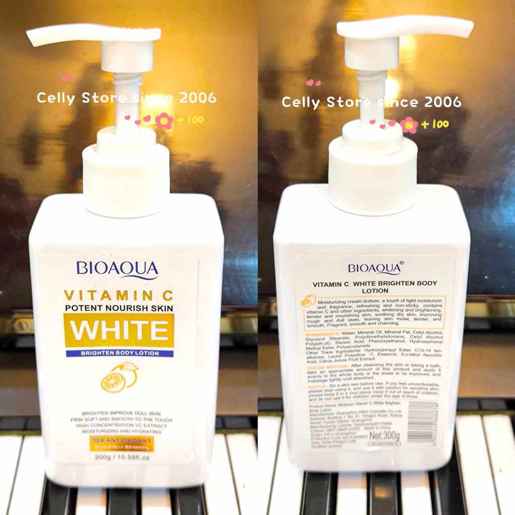 Jasmine 润肤乳 Bioaqua Vitamin C White Brighten Body Lotion Hydrating Skin Moisturizing Losyen