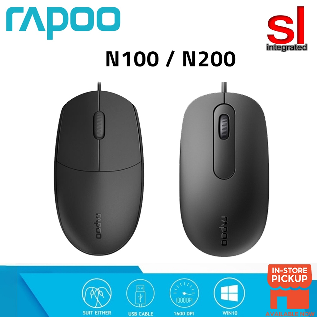 Rapoo Wired Optical Mouse N100/N200 | Shopee Malaysia