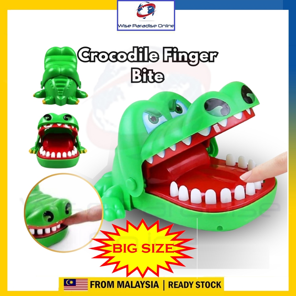 BIG SIZE Crocodile Finger Biting Toy Tooth Extraction Game Hand Biting ...
