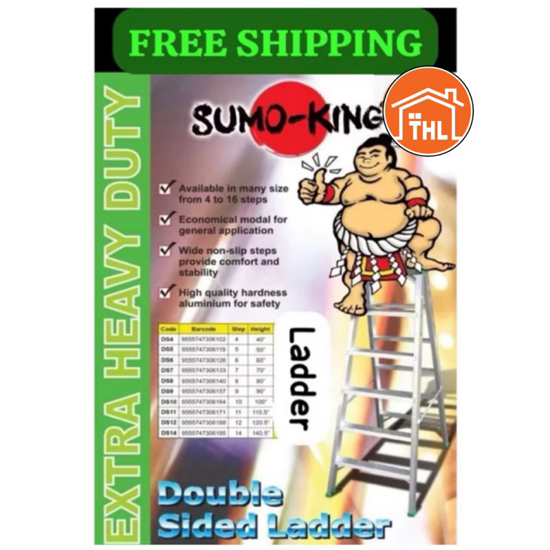 FREE SHIPPING !!! Sumo King Aluminium Ladder (Single Sided / Double ...
