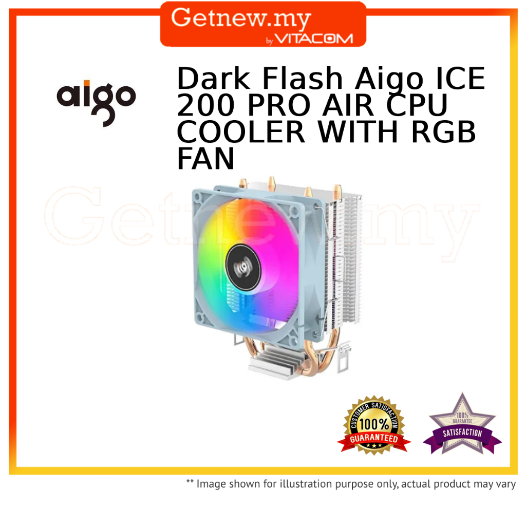 Dark Flash Aigo ICE 200 PRO AIR CPU COOLER WITH RGB FAN | Shopee Malaysia