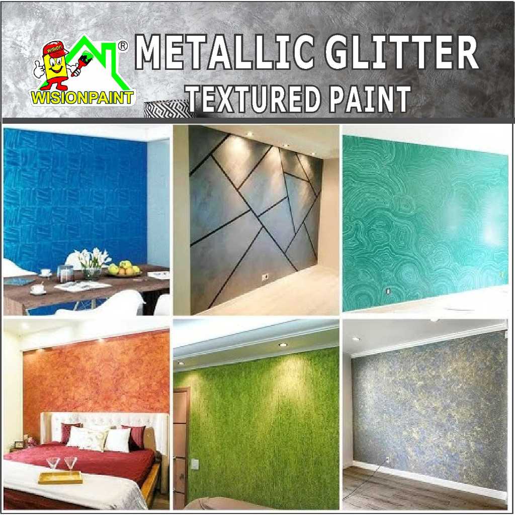 1L METALLIC GLITTER TEXTURED PAINT ( FREE TOOLS ) Glitter Paint for ...