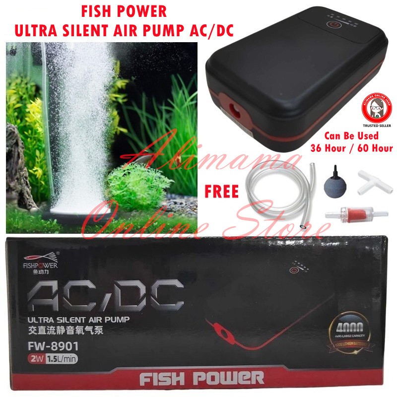 FISH POWER 鱼动力 ULTRA SILENT AIR PUMP AC/DC FW-8901 AQUARIUM OXYGEN PUMP AUTO | Shopee Malaysia
