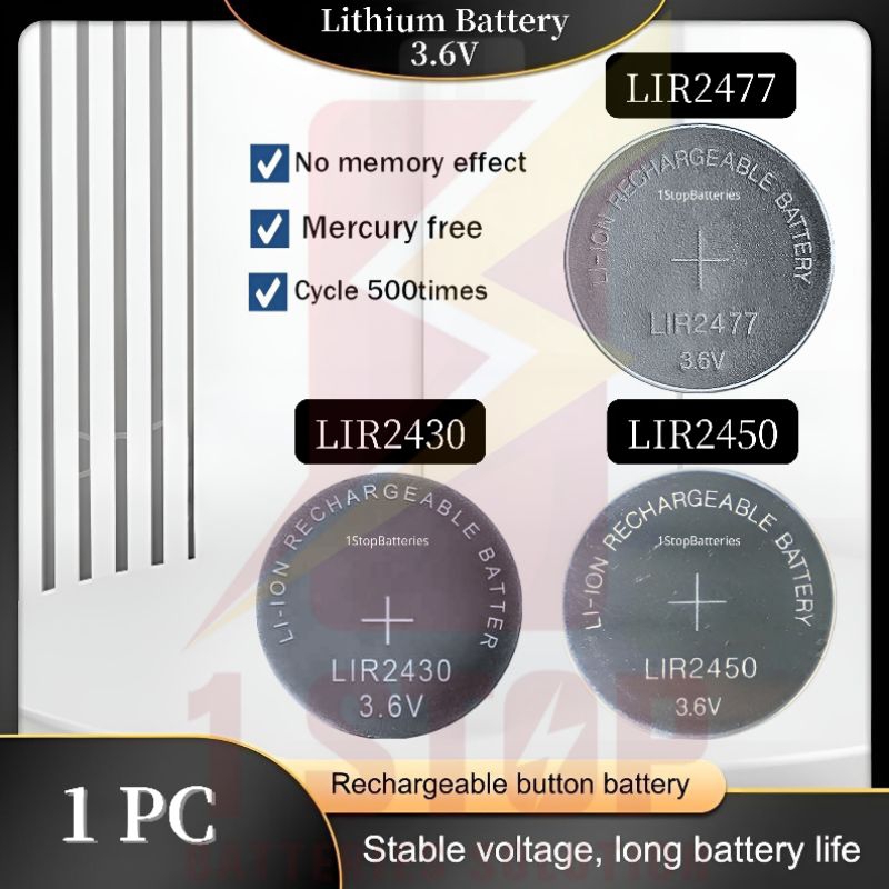 100% Original LIR2430 2430, LIR2450 2450, LIR2477 2477 LIR 3.6V Button ...