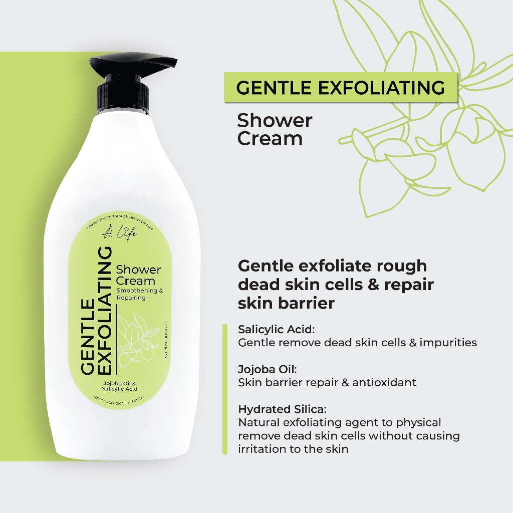 A.LIFE GENTLE EXFOLIATING SHOWER CREAM SALICYCLIC ACID/JOJOBA OIL ...