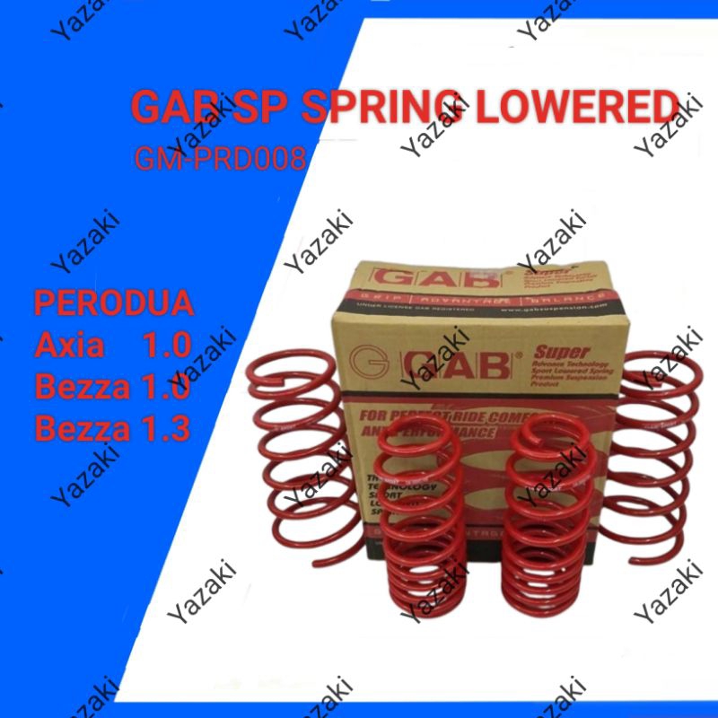 GM-PRD008 (1set=4pcs) GAB SUPER SPORT LOWERED COIL SPRING PERODUA AXIA ...