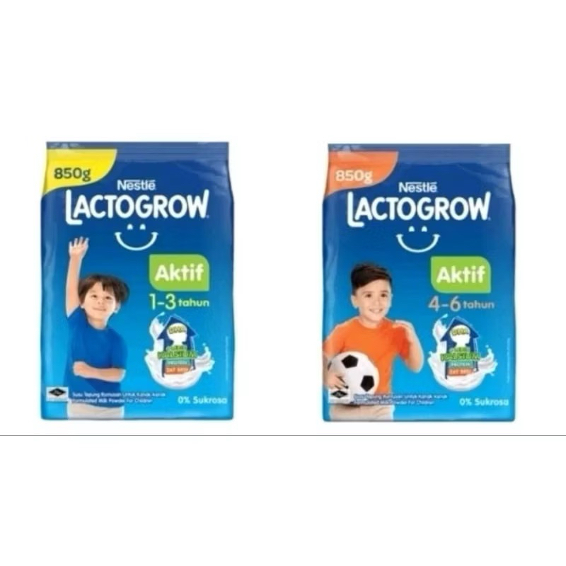 NESTLE LACTOGROW Aktif 1-3 / 4-6 years/ 1-3 Milk Powder 850g | Shopee ...