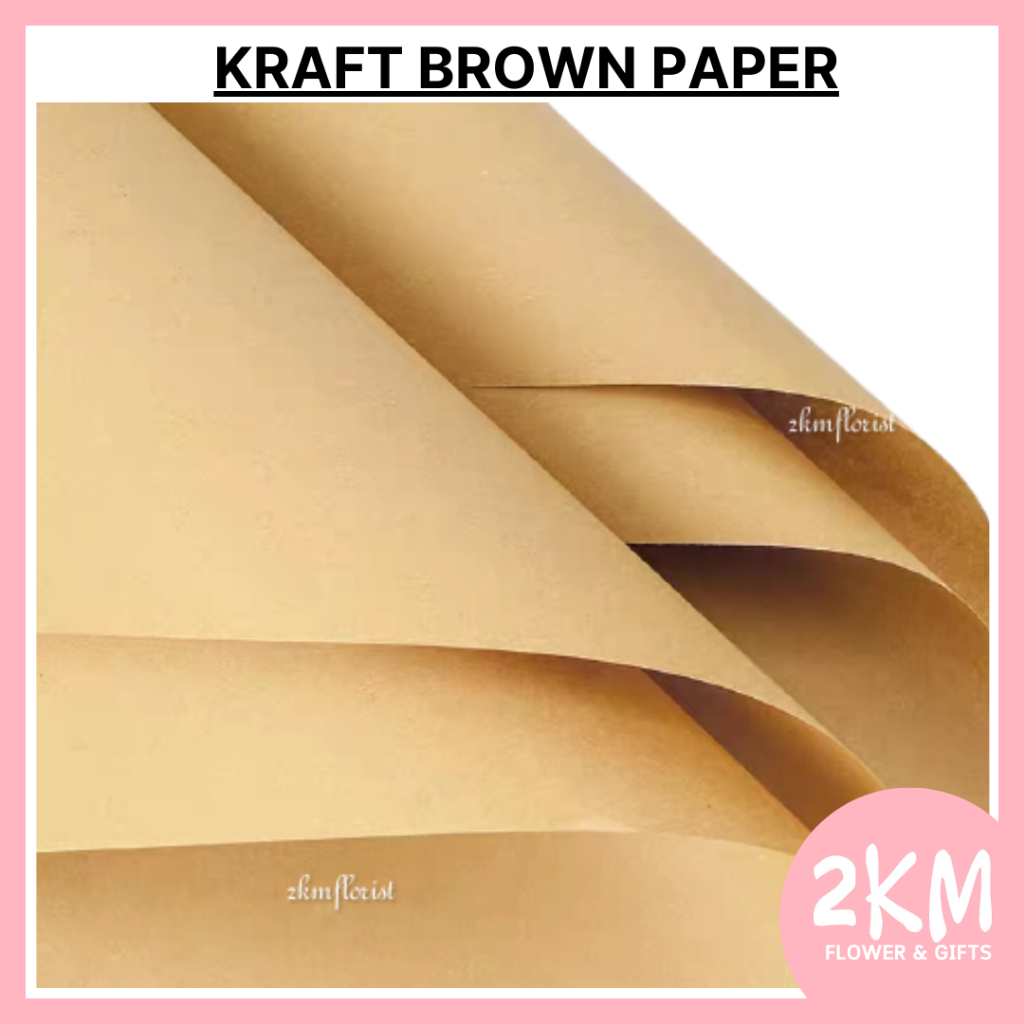 KRAFT CRAFT BROWN Flower Wrapping Paper Bouquet Gift Florist Wrap ...