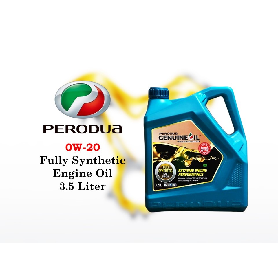Perodua - 0w20 3.5L Fully Synthetic Engine Oil 0w-20 - 3.5Liter Minyak ...