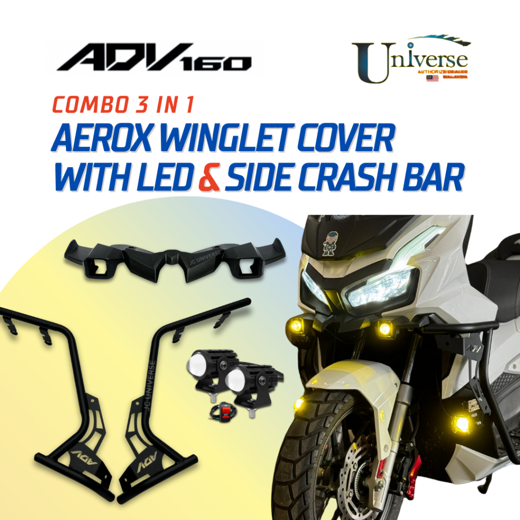 HONDA ADV160 AEROX WINGLET COVER SPOTLIGHT DUAL LED FAIRING WINGLET ...