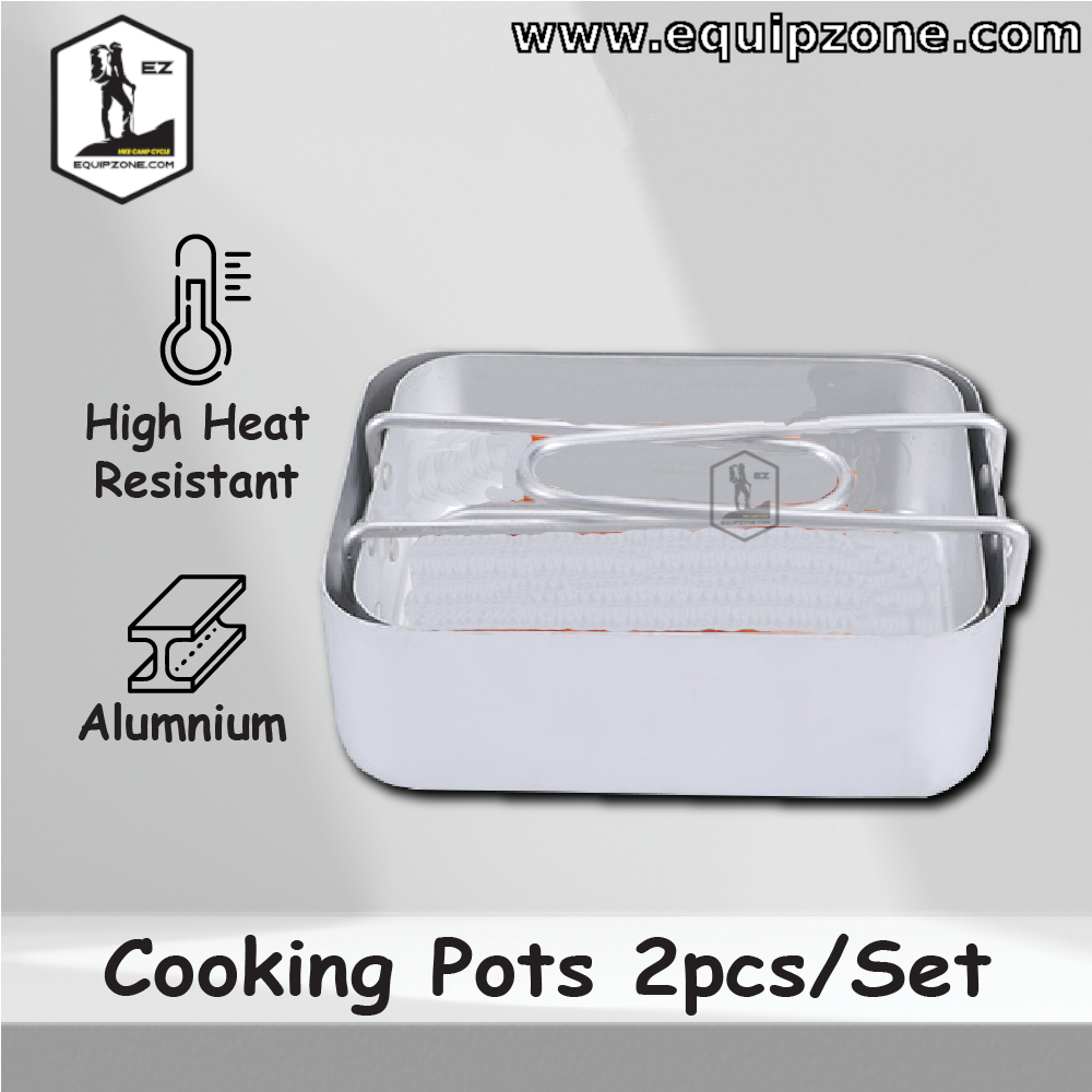 Camping Aluminium Messtin 2 Pcs British Tin Army Mess Foldable Cookware ...