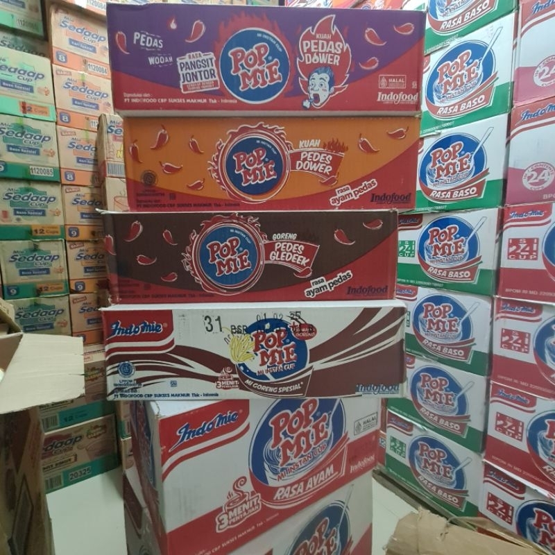 Pop Mie Cup Smua Varian Rasa Harga Yang Tertera Persatu Dus isi 12Cup ...