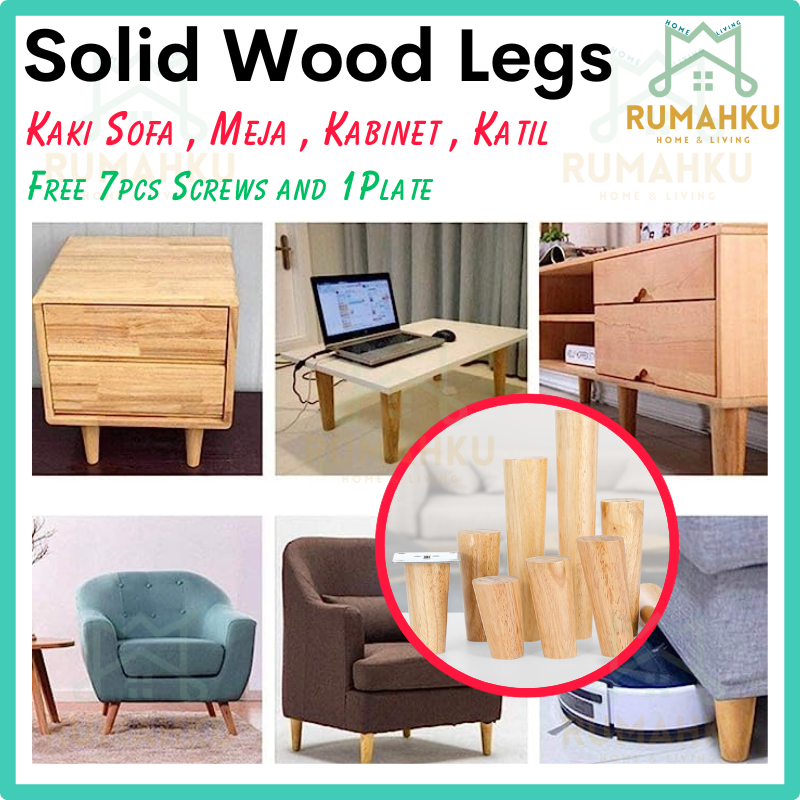 RMK Kayu Kaki Sofa Solid Wood Leg kaki katil Kaki kabinet Kaki Kerusi ...