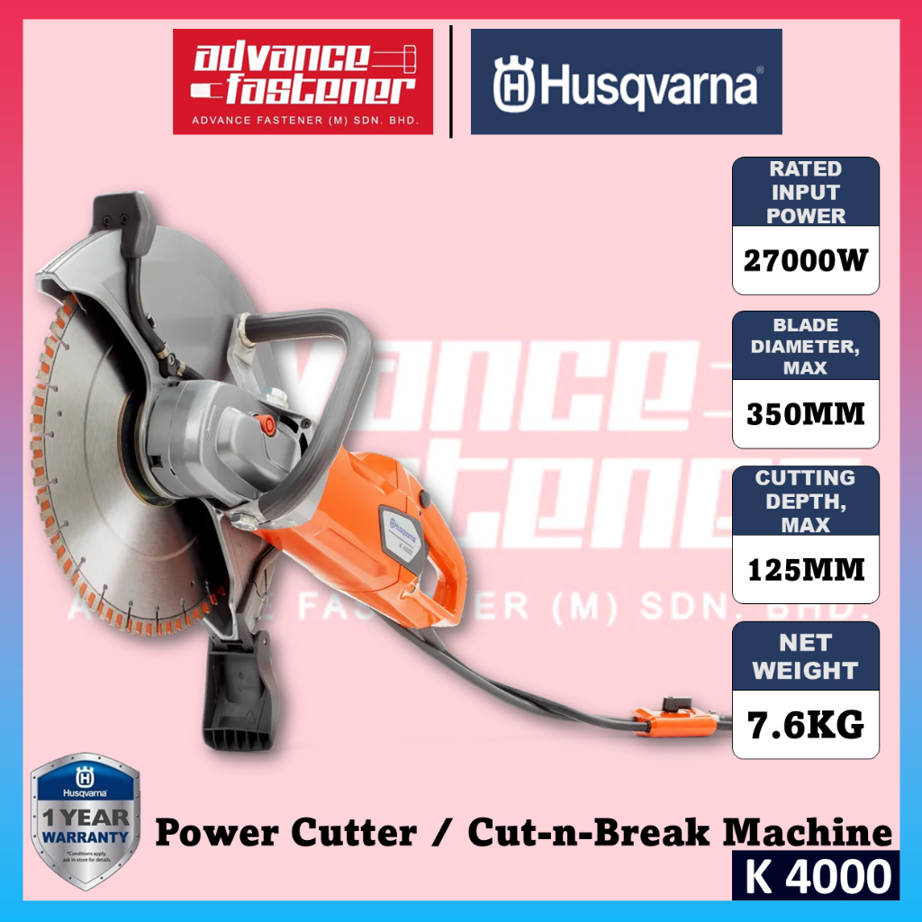 Husqvarna K 4000 Corded Power Cutter / Cut-n-Break Machine 350mm (14 ...